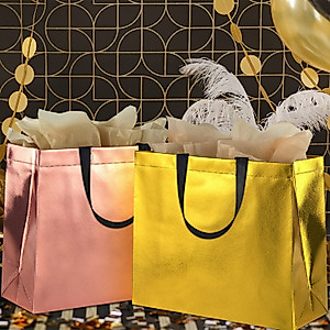 GITMIWS Sparkle Gift Bags with Tissues – Set of 18 Mix Color Reusable Gift Bags Medium size - Perfect as Goodie Bags, Birthday Gift Bag, Party Favor Bags, Christmas Gift Bags