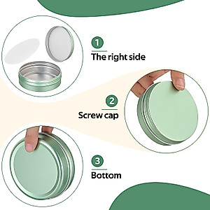 YQ 24 Pack 4 oz Tins Aluminum Metal Tins with Lids Empty Round Salve Tins Container Food Storage Container 4oz Tins with Lids for Salve,Cosmetic, Lip Balm,Candle,Candy(Green), 24004