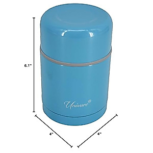 2466BL Uniware Double Wall Vacuum Sealed Container (600 mL) (Blue)