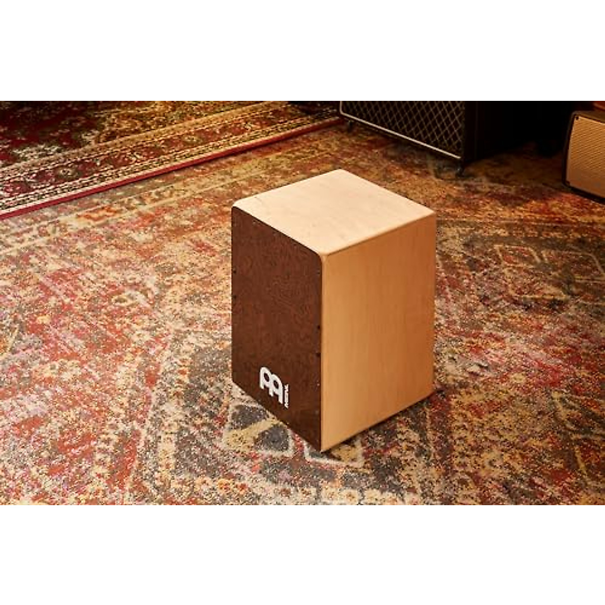 Meinl Percussion Snarecraft Cajon Box Drum with Internal Snares and Bass Tone for Acoustic Music — Made in Europe — Play with Your Hands, Baltic Birch, 2-Year Warranty, Burl Wood (SC80BW)