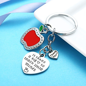 Teacher Appreciation Gift for Women, 3PCs Teacher Keychain Set, Jewelry Gift for Teachers, Birthday Gift for Teacher Gifts From Students (It takes a big heart to teach little minds)