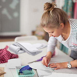 40 Pcs White Jelly Cotton Fabric Patchwork Roll, 2.55 Inch Roll Up Cotton Fabric Quilting Strips, Jelly Fabric Patchwork Craft Cotton Fabric for Quilters and Sewing DIY Crafts (Basic Style)