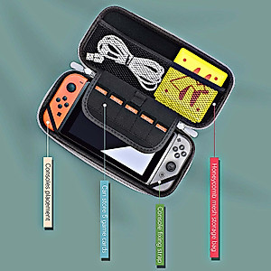 Carry Case Compatible with Nintendo Switch Girls Protective Hard Portable Travel Carry Case for Nintendo Switch Console and Accessories(Blue-Green