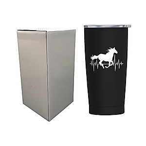 Yipaidel Horse Heartbeat 20 OZ Stainless Steel Vacuum Insulated Tumblers Lids Mug, Inspirational Gifts for Sister Best Friends Coworkers, Mothers Day Christmas, Gifts for Mom From Daughter