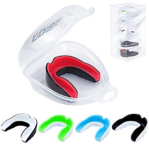 MENOLY Youth Mouth Guard - 5 Packs Football Mouth Guard, BPA Free Mouth Guard with Portable Case, Mouth Guard Sports for Boxing, Basketball, Lacrosse, MMA, Hockey, Wrestling, Soccer