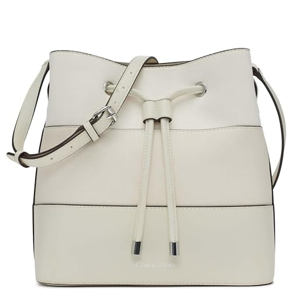 Calvin Klein Gabrianna Novelty Bucket Shoulder Bag, Cherub White Mixed