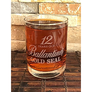 BALLANTINES Collectible Whiskey Glass 8 Oz