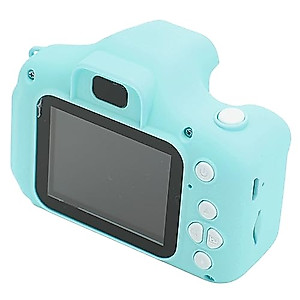 Kids Camera, Scratch Resistant Kids Digital Video Camera Auto Focus ABS & Silicone 2.4 Inch IPS Screen with Mic for Children Selfie (Green)