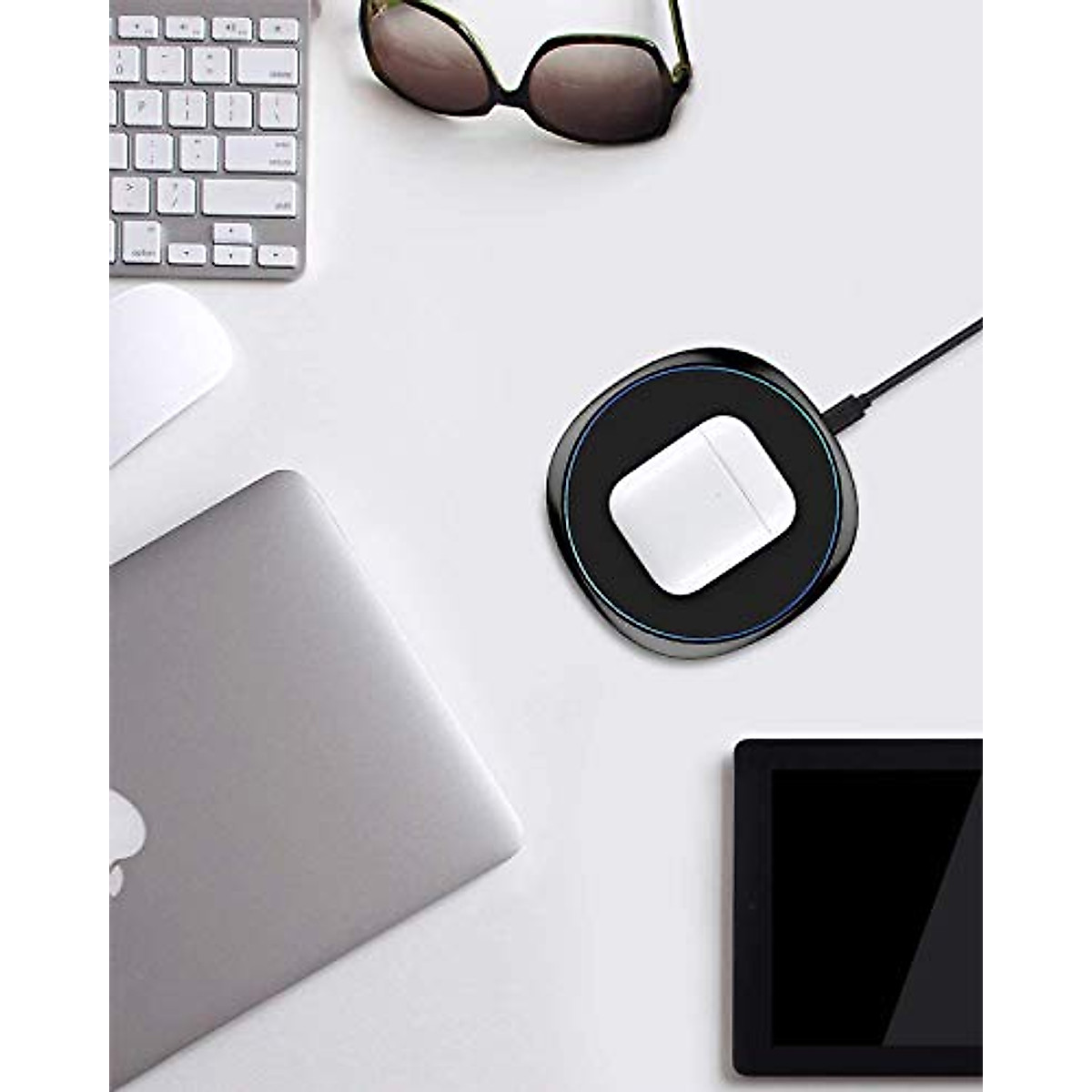 Fast Wireless Charger, NANAMI 7.5W Charging Pad Compatible iPhone 14/13/13 mini/12/SE 2/11/11 Pro/XS Max/XR/X/8, 10W Qi Charger for Samsung Galaxy S23/S22/S21/S20/S10/S9/S8/Note 10+/9/8 & 5W AirPods 2