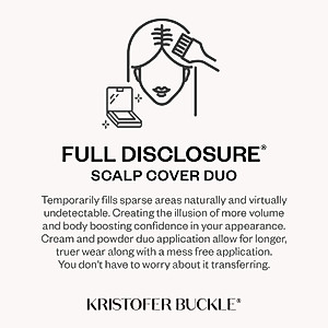 KRISTOFER BUCKLE Full Disclosure Scalp Cover Duo, 0.39 oz. | Camouflaging Cream Conceals Sparse, Thinning Hair & Bald Spots | Blonde
