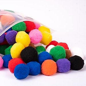 Adeweave 1.5 Inch 100 Pom Poms - Multicolor Pompoms for Crafts in Assorted Colors, Soft and Fluffy Large pom poms for Crafts in Reusable Zipper Bag