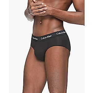 Calvin Klein Men's Cotton Stretch 5-Pack Hip Brief, 5 Black, L