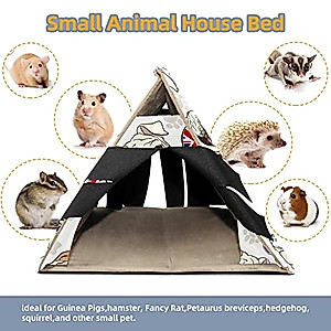 RATGDN Small Pet Hideout English Bulldog Hamster House Guinea Pig Playhouse for Dwarf Rabbits Hedgehogs Chinchillas