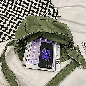 JQWSVE Canvas Messenger Bag Retro Hobo Crossbody Bag Lightweight Canvas Shoulder Tote Handbag for Women and Men