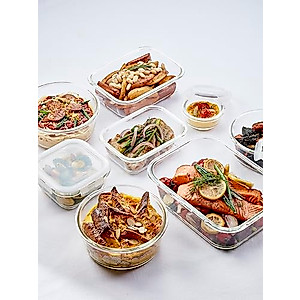 LOCK & LOCK Purely Better Glass Food Storage Container with Lid, 21 Ounce, Clear