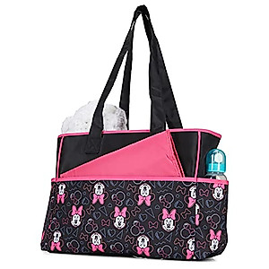 DISNEY Baby Girl Multi Piece Tote Diaper Bag, Minnie-Toss Print