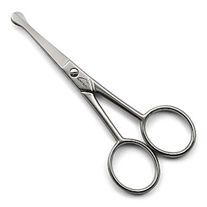 Mont Bleu Ear & Nose Hair Scissors, Straight Blades, Carbon Steel, made in Italy