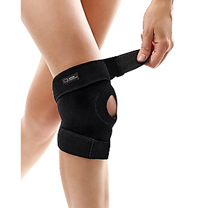 Copper Compression Extra Support Knee Brace - Open Patella Neoprene Stabilizer Design for Sprain, Athletic Injury Recovery - Adjustable for Men & Women - Fits Right/Left Knees - 1 Brace