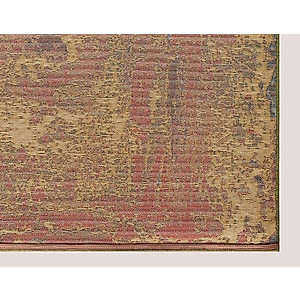 Unique Loom Outdoor Modern Collection Area Rug - Crumpled (7' 1" x 10' Rectangle, Multi/ Gold)