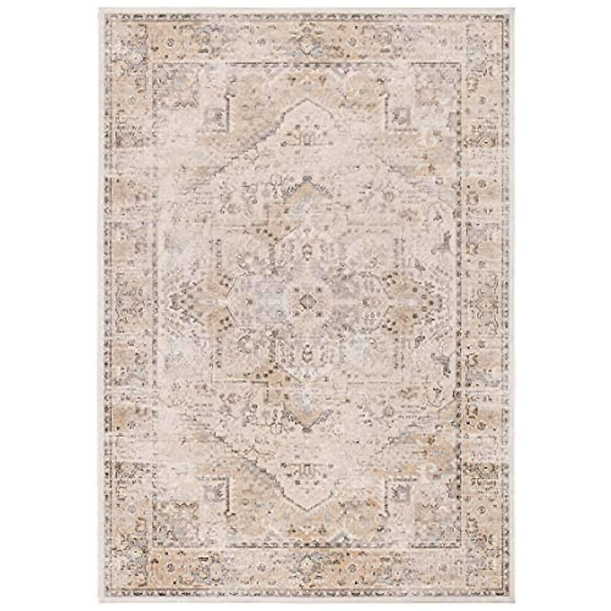 Safavieh Atlas Collection 7'10" x 10' Camel/Stone ATL976C Vintage Oriental Distressed Viscose Area Rug