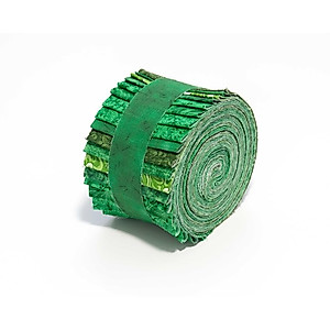 20 Pcs Fabric Strips Cute, Beautiful 100% Cotton Fabric Quilting Strips, Width 44 inch Length 2.5 inch, Gift It's All Green Jelly Roll pre-Cut, DIY Blanket