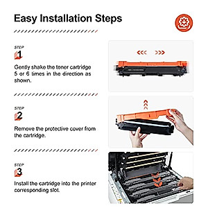 v4ink Compatible Toner Cartridge Replacement for Brother TN221 TN225 (1K+1C+1M+1Y) Work with HL-3140 3142 3150 3152 3170 3172 3180, MFC-9130 9140 9330 9340, DCP-9020, 4-Pack