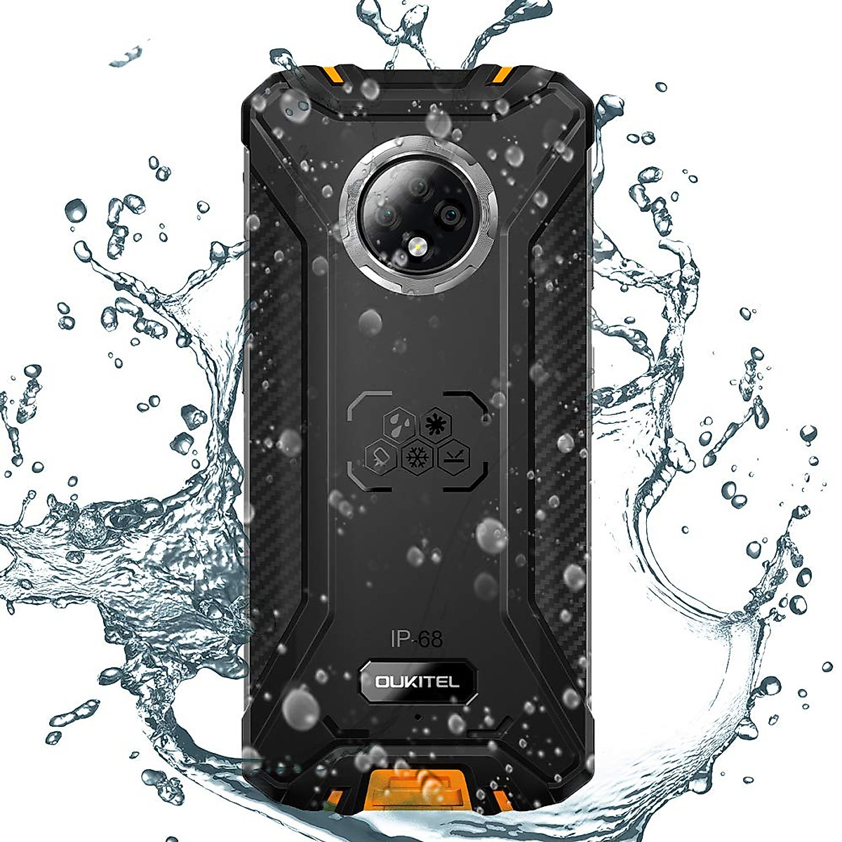 OUKITEL-WP8-Pro Smartphone Fingerprint Rugged Phones - 6.49”Display, 4/64GB Dual SIM IP68 Waterproof Unlocked Cell Phones, 16MP Triple Camera Face ID GPS NFC,US Version,AT&T,Orange