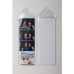 Photo Booth Frames - 50 Premium Vinyl Photo Booth Bookmark Sleeves 2 1/4 X 6 1/4 for Wedding 2x6 inch Photo Booth Sleeve