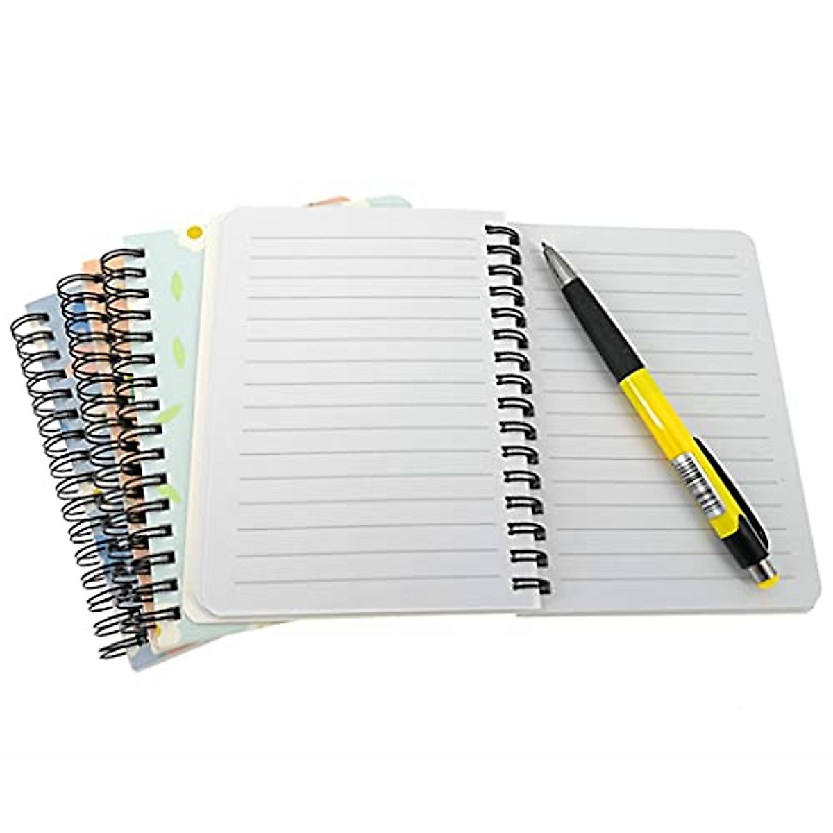 4 Pack A6 Spiral Notebook Journal,Wirebound Ruled Sketch Book Notepad Diary Memo Planner,A6 Size(5.7X4.1") & 80 Sheets (Flower B)