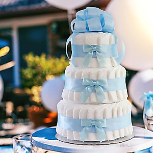 Classic Pastel Baby Shower Diaper Cake (3 Tier, Blue)