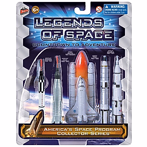 Echo Toys Spaceship Rocket Set - 5 Piece Space Program NASA Collector's Set - Mercury, Gemini, Apollo, Saturn Rockets And Space Shuttles