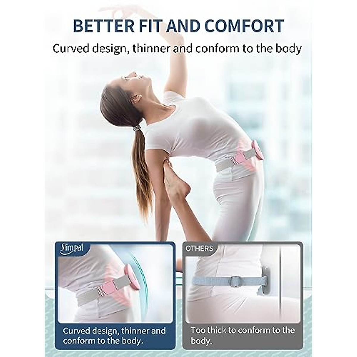 Slimpal Menstrual Heating Pad for Cramps, Portable Cordless Heating Pad for Period Pain Relief, Electric Heat Belt, Up to 8 Hours Constant Working, FSA HSA Eligible Gifts for Women Girl, Pink