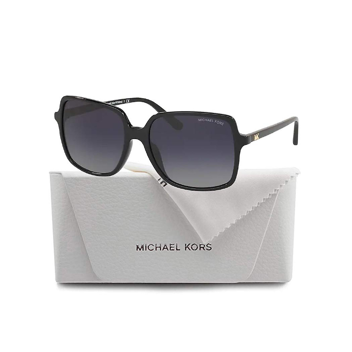 Michael Kors MK2098U 3781T3 56MM Black/Grey Gradient Polarized Square Sunglasses for Women+ BUNDLE With Designer iWear Eyewear Kit