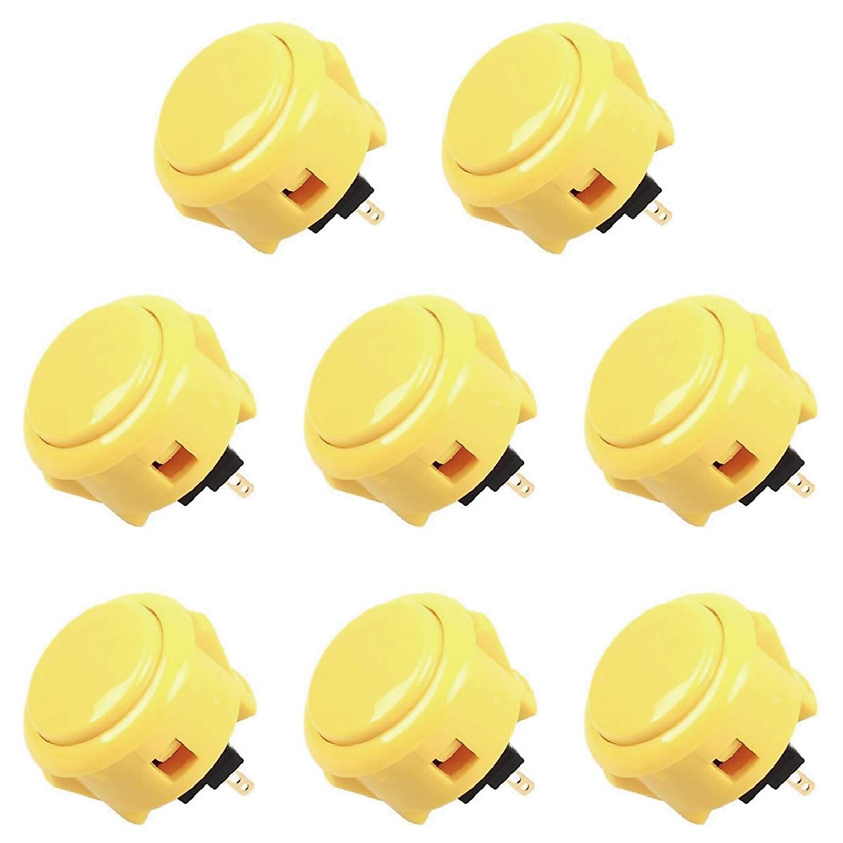 Sanwa JLF-TP-8YT Joystick + Sanwa 8 pcs OBSF-30 Push Button Bundle Kit Color : Yellow - for Arcade Game 4 & 8 Way Adjustable, Compatible with Catz Mad SF4 Tournament Joystick S@NWA