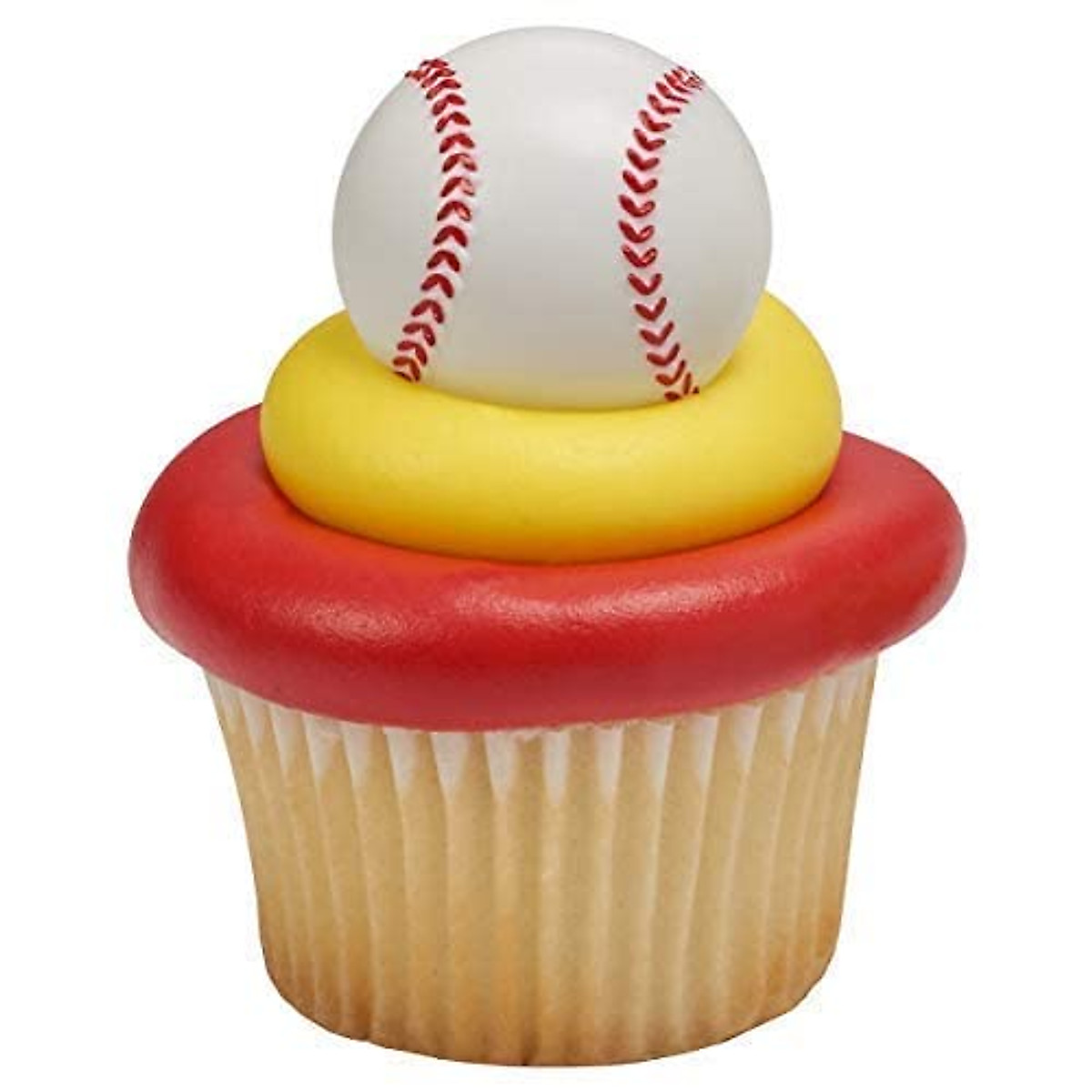 DECOPAC 3D Baseball Cupcake Rings - 24 pc