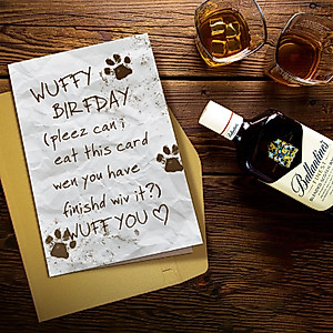 Supoeguk Funny Birthday Card from Dog, Wuff You Pun Birthday Card, Visually Wrinkled Paper Birthday Card, Cute Birthday Card for Dog Mom Dog Dad, Dog Owner Gift