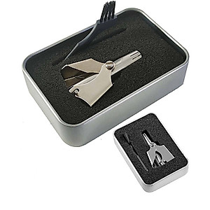 Manual Nose Hair Trimmer, Stainless Steel Portable Nose Hair Trimmer, Removable Clean Nose Ear Hair Trimmer for Men(Silver)