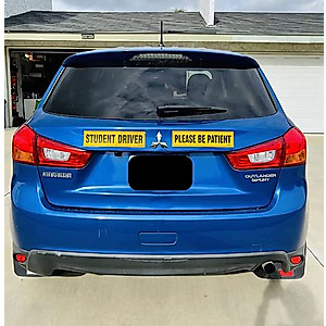 TOTOMO New Driver Magnet for Car Sign – Large 12”x3” Magnetic Reflective Vehicle Safety for Student Rookie Learner Drivers Removable Bumper Sticker Please Be Patient