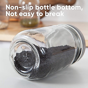 Accguan Mason Jars,Glass Jars With Lids 12 oz,Canning Jars For Pickles And Kitchen Storage,Wide Mouth Spice Jars With Silver Lids For Honey,Caviar,Herb,Jelly,Jams,Set of 20