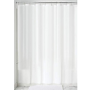 iDesign PEVA Mold and Mildew Resistant Plastic Shower Curtain Liner for Use Alone or With Fabric Curtain, Set of 2, 72” x 72”, White