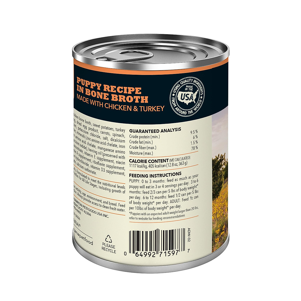 ACANA Premium Pate Wet Dog Food, Puppy Recipe in Bone Broth, 12.8oz (Case of 12)