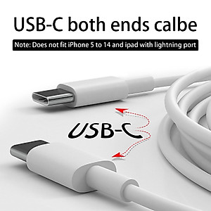 GKW iPhone 15 Plus Cord USB-C Cable 6ft Certified for iPad Air/iPad/iPad Pro/iPad Mini/iPhone 15 with USB-C Port,White 1Pack, GS-W20A0938