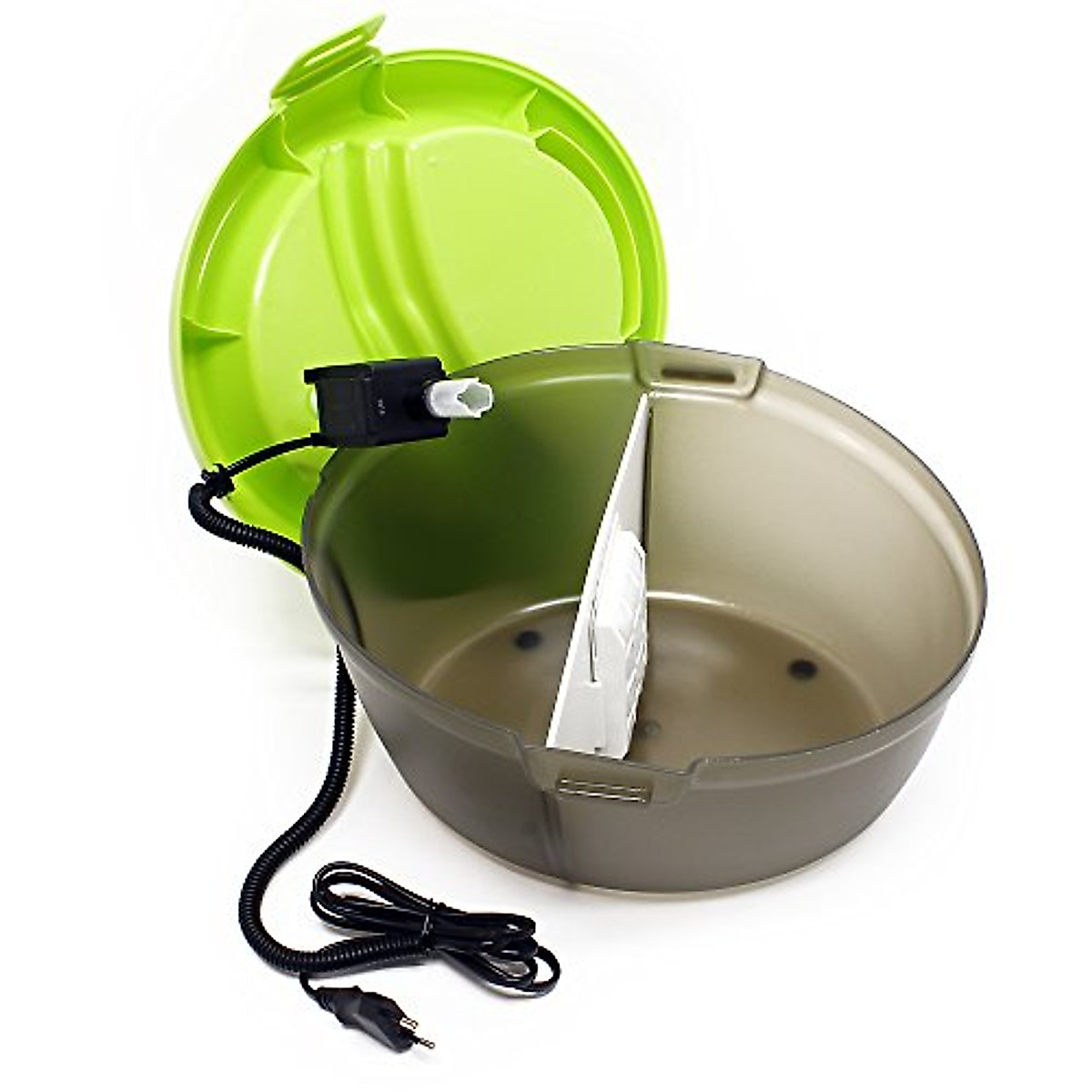 AA Aquarium Dog Water Bowl, Sharp Lime Green/Translucent Black, 1 Count (Pack of 1), (DH020)