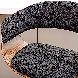 glitzhome Bar Stools Set of 2, 28’’ Swivel Barstools with Curved Back, Bar Height Stools Bar Chairs with Backrest, Footrest, Solid Bentwood Frame, Black