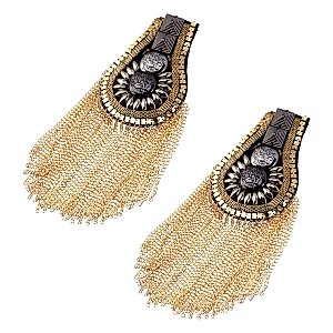 SUPVOX 2pcs Shoulder Epaulets Tassel Punk Fashion Shoulder Board for Man Woman(Golden)