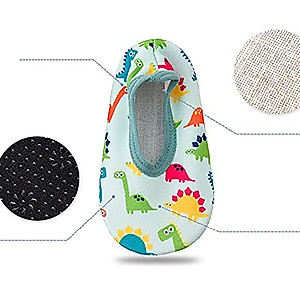 Lykmera Baby Girls Boys Cartoon Printed Water Shoes Kids Socks Barefoot Shoes Swim Cartoon Non-Slip Beach Shoes (Green, 18-24 Months)