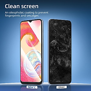 NEW'C [3 Pack] Designed for Samsung Galaxy A04e / Galaxy M04 / Galaxy F04 Screen Protector Tempered Glass, Bubble Free, Ultra Resistant