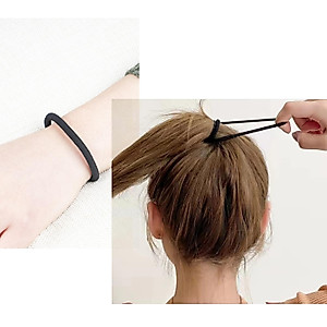 Black Hair Ties for Thick 150 Count,Elastic hair Bands, Ponytail Hair Ties No Damage Hair Ties for Women,Girls and Man