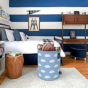 Large Laundry Hamper for Dirty Clothes, Cloths & Towels | Tall, Big Basket for Extra Loads | XL Size, Sturdy, Collapsible, Portable & Waterproof | Cute, Modern | Kids, Nursery, Girls, Baby (2 Baskets)