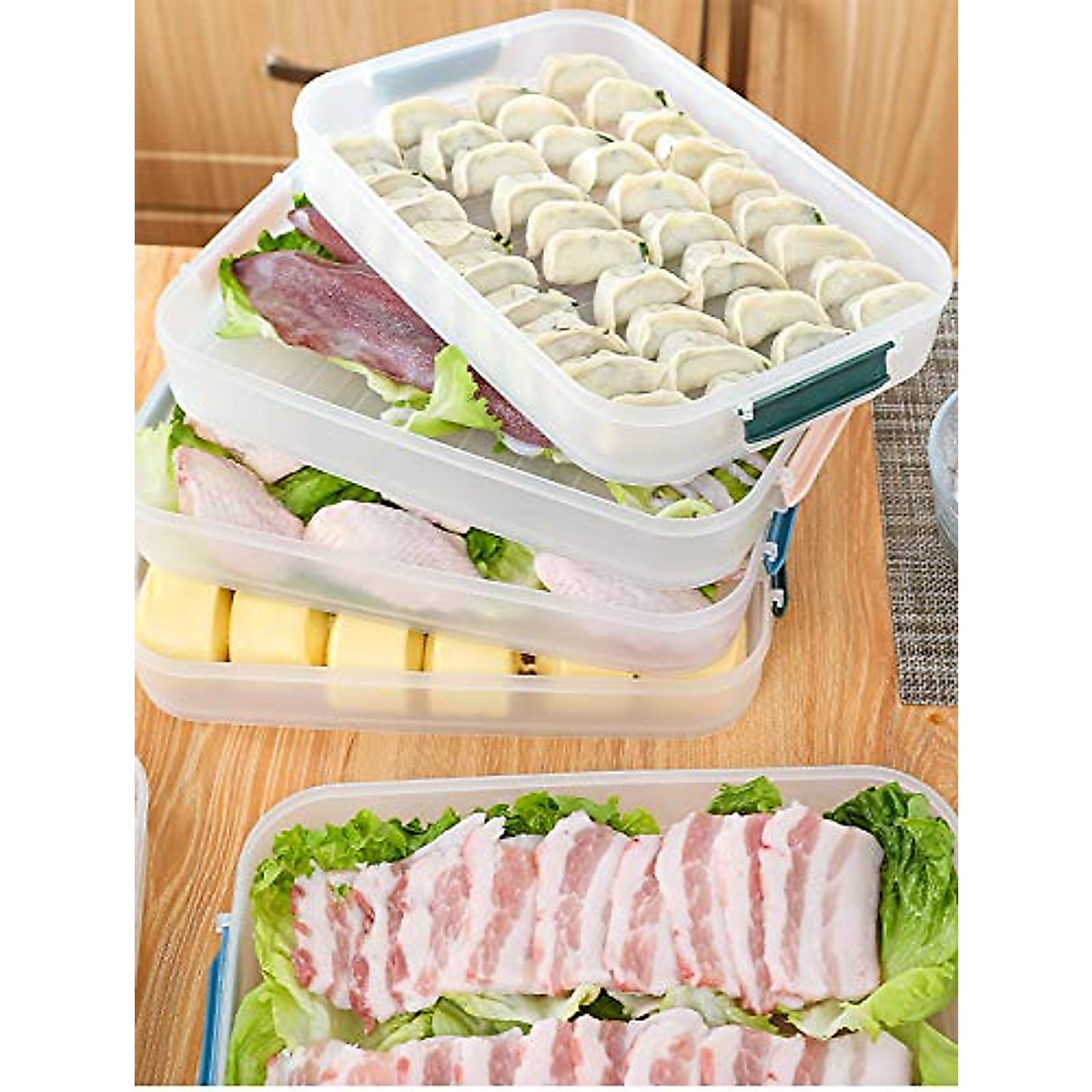 WonLiq Bacon Storage Containers with lids airtight Bacon Cold Cuts Deli Meat Saver Food Storage Container for Refrigerators,Freezer